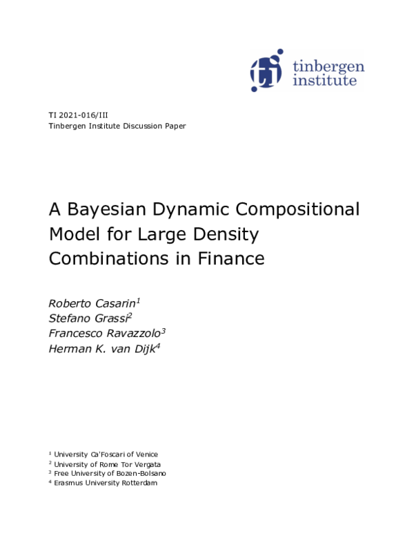 Pdf A Bayesian Dynamic Compositional Model For Large Density Combinations In Finance