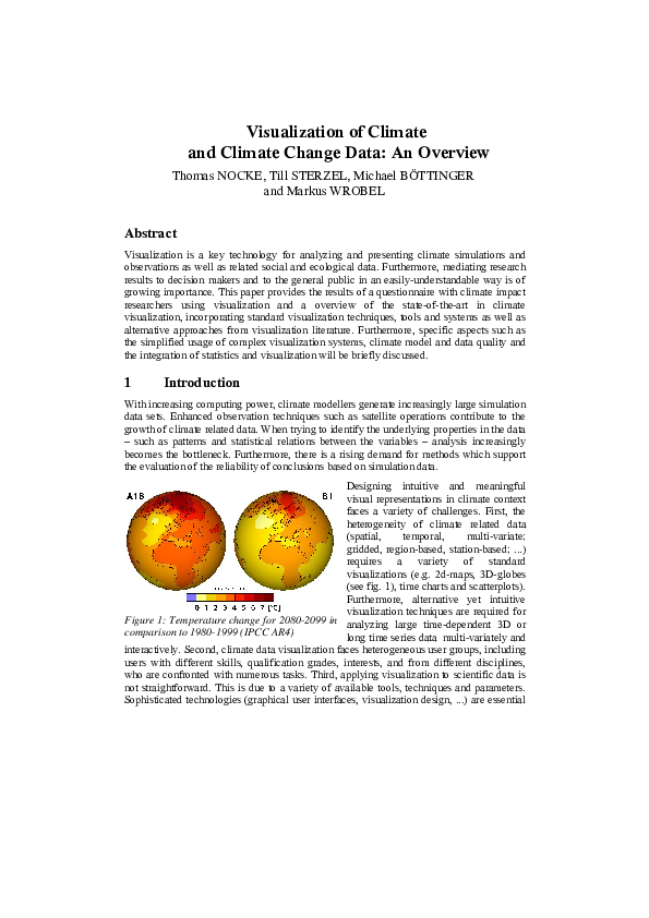 (PDF) Visualization of Climate and Climate Change Data : An Overview