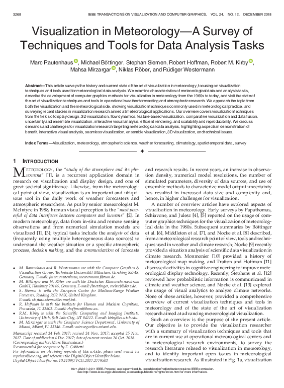 (PDF) Visualization in Meteorology --- A Survey of Techniques and Tools for Data Analysis Tasks