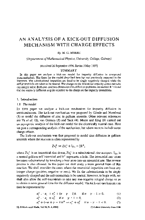 (PDF) An analysis of a kick-out diffusion mechanism with charge effects ...