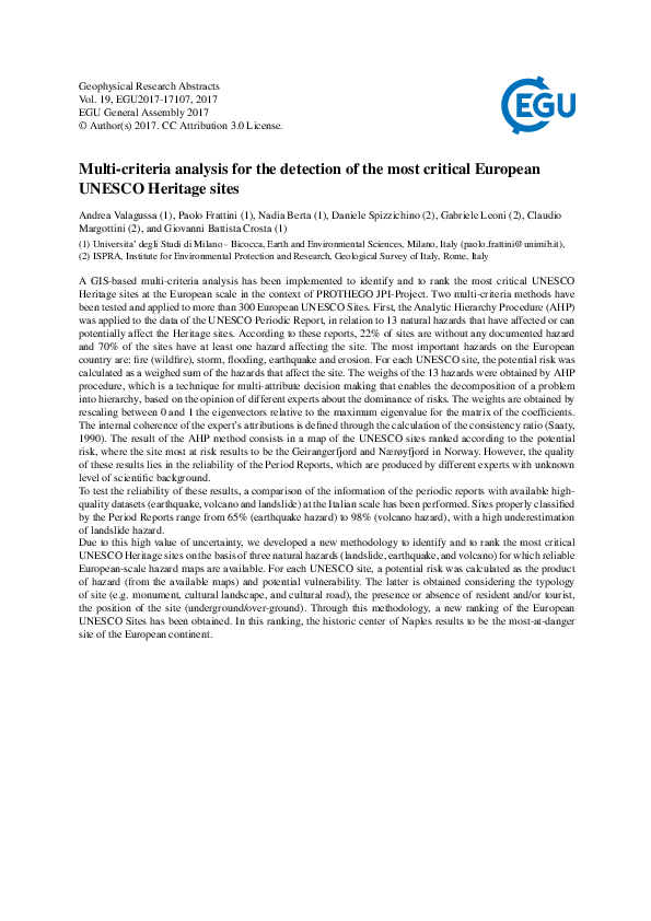 (PDF) Multi-criteria analysis for the detection of the most critical ...