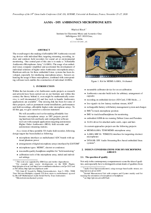 (PDF) Aama-Diy Ambisonics Microphone Kits