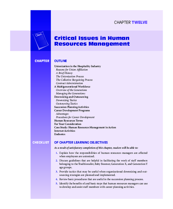 (PDF) Critical issues in human resource management