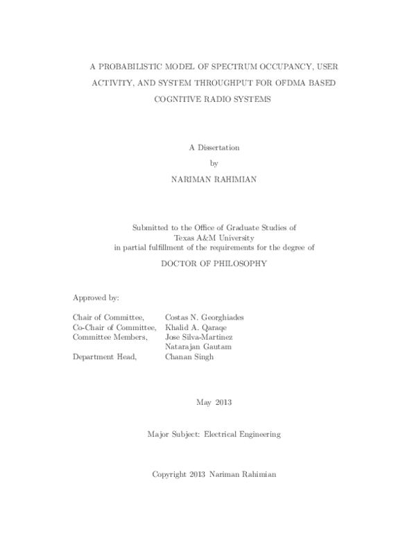 (PDF) A probabilistic model of spectrum occupancy, user activity, and system throughput for ...