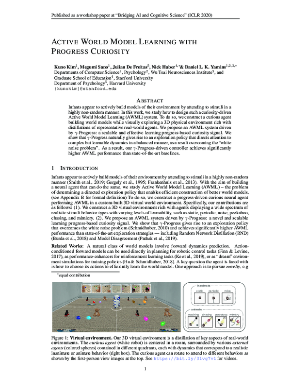 (PDF) Active World Model Learning with Progress Curiosity