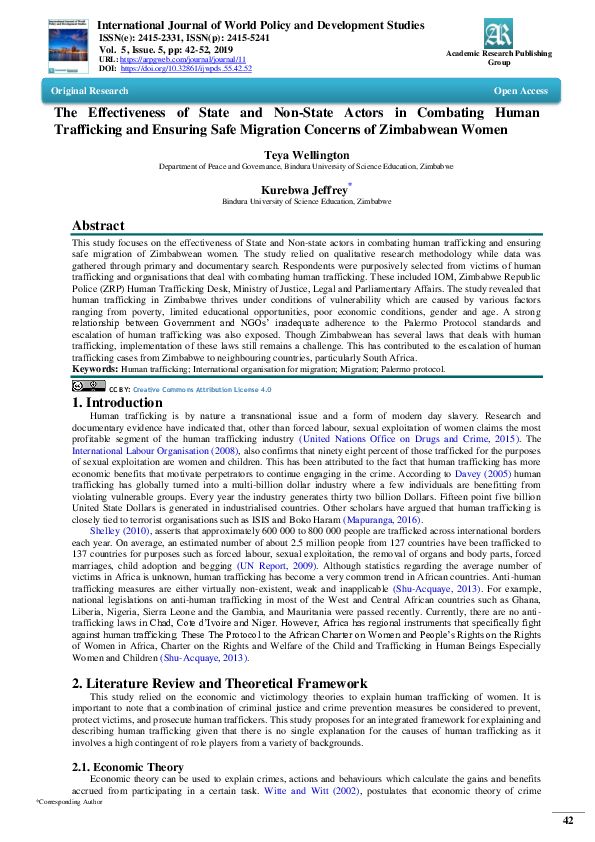 (PDF) The Effectiveness of State and Non-State Actors in Combating ...