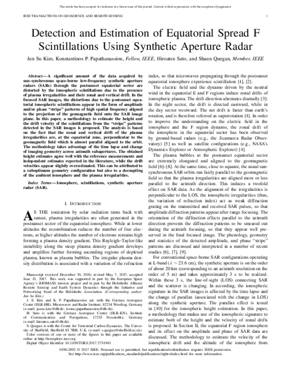 (PDF) Detection and Estimation of Equatorial Spread F Scintillations ...