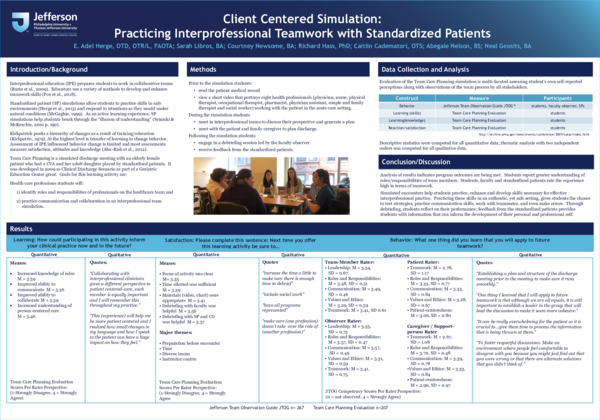 (PDF) Client Centered Simulation: Practicing Interprofessional Teamwork with Standardized Patients