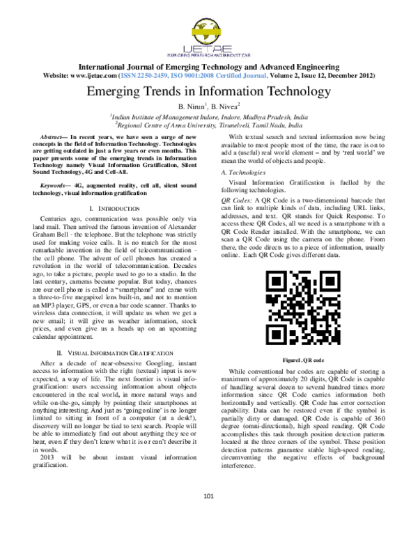 (PDF) Emerging Trends in Information Technology