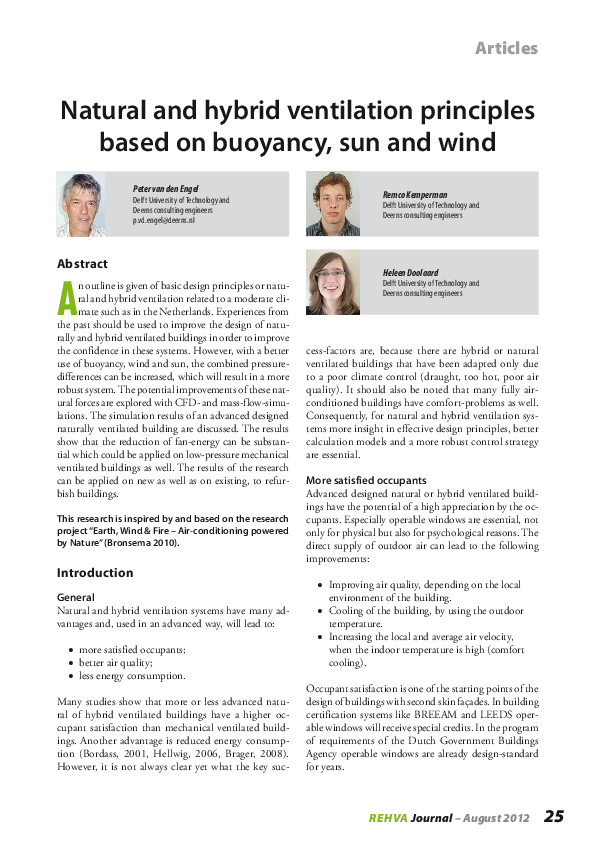 (PDF) Natural and hybrid ventilation principles based on buoyancy, sun ...