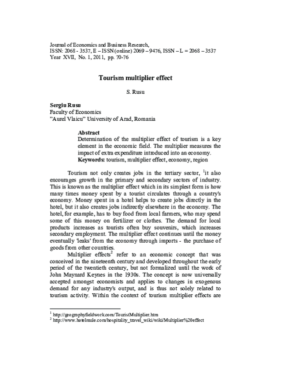 (PDF) Tourism multiplier effect
