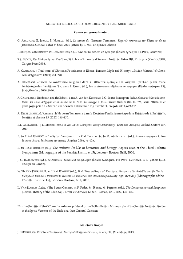 (PDF) Camplani Handout Bibliography