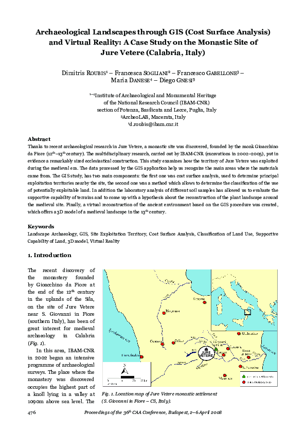 (PDF) Archaeological Landscapes through GIS (Cost Surface Analysis) and ...