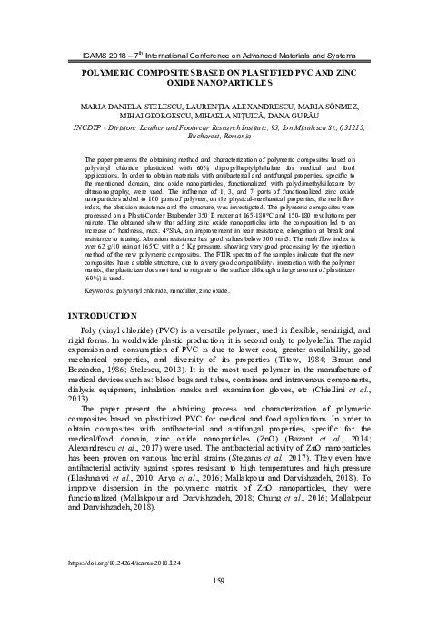 (PDF) Polymeric Composites Based on Plastified PVC and Zinc Oxide ...