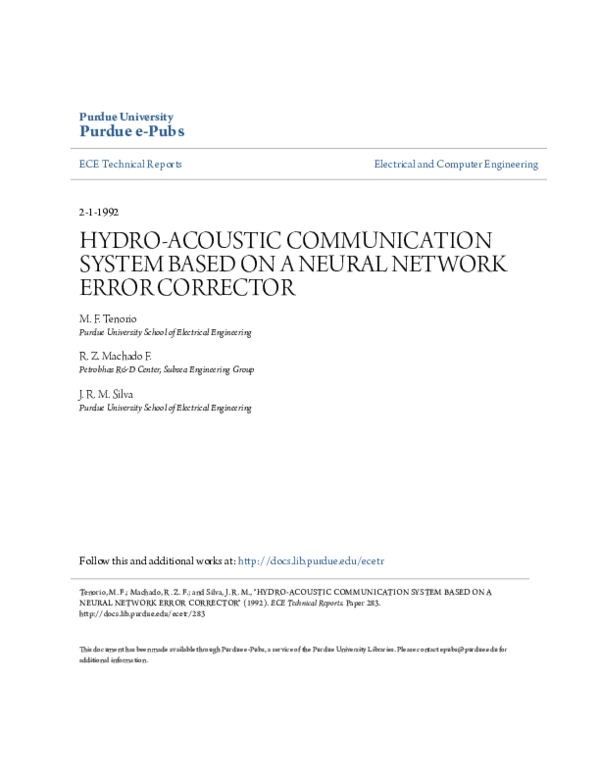 (PDF) Hydro-Acoustic Communication System Based on a Neural Network ...