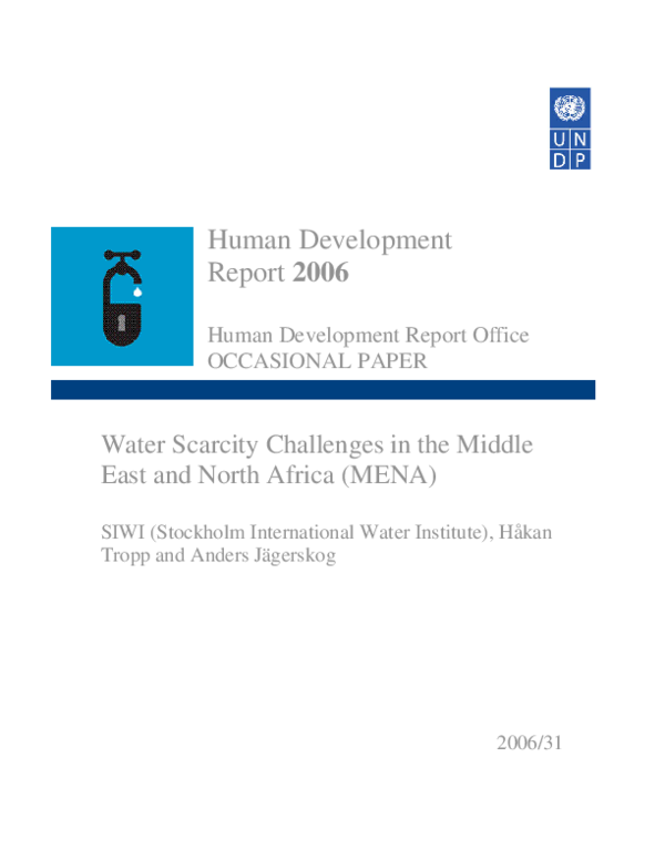 (PDF) Water Scarcity Challenges in the Middle East and North Africa (MENA)