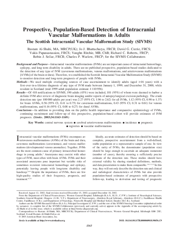 (PDF) Prospective, population-based detection of intracranial vascular ...