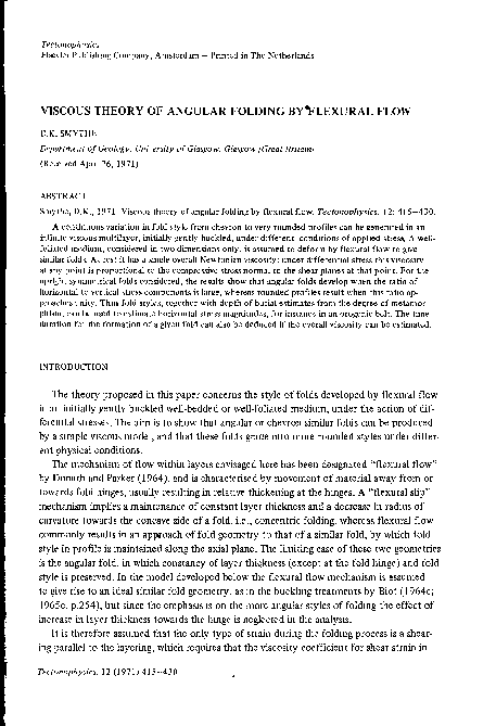 (PDF) Viscous theory of angular folding by flexural flow