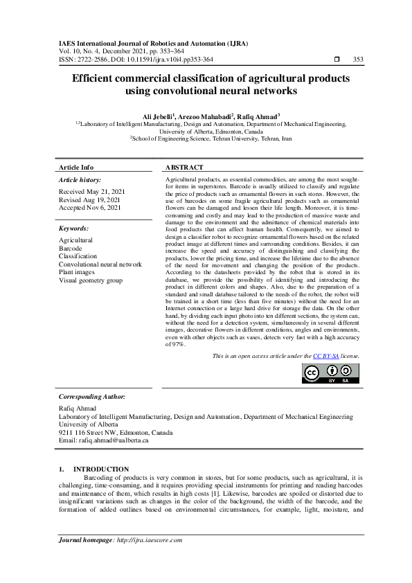 (PDF) Efficient commercial classification of agricultural products ...