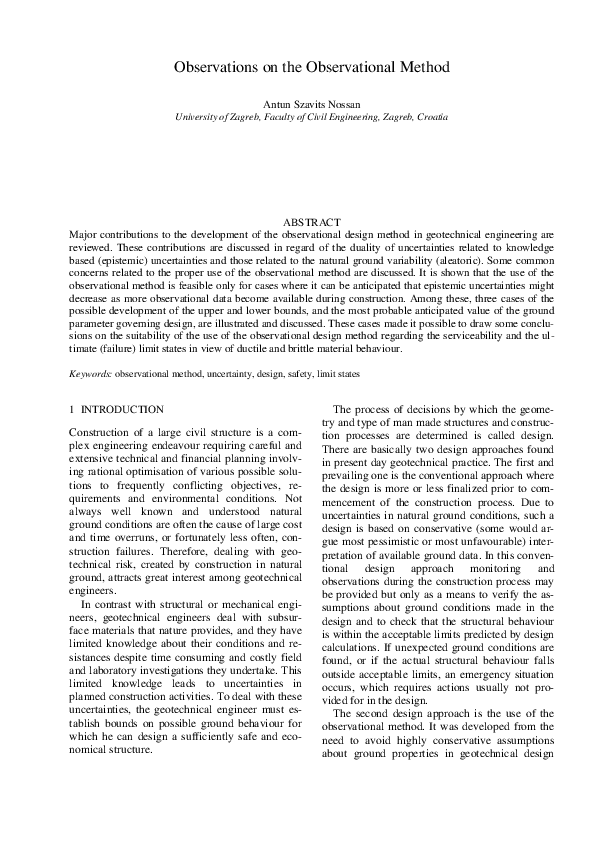 (PDF) Observations on the observational method