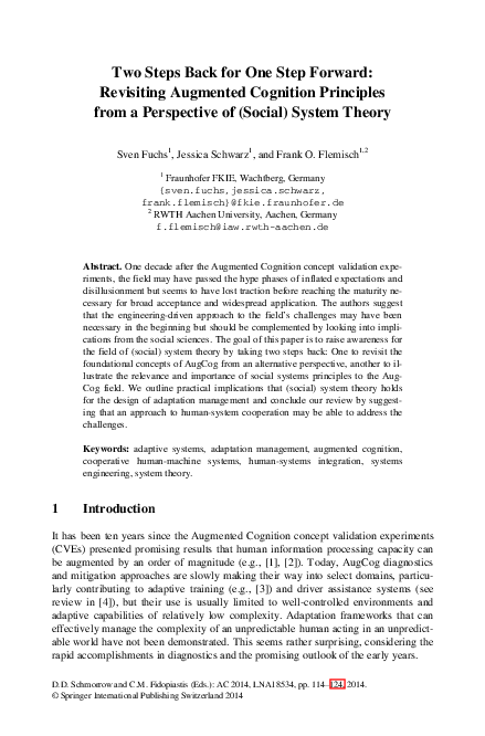 (PDF) Two Steps Back for One Step Forward: Revisiting Augmented ...