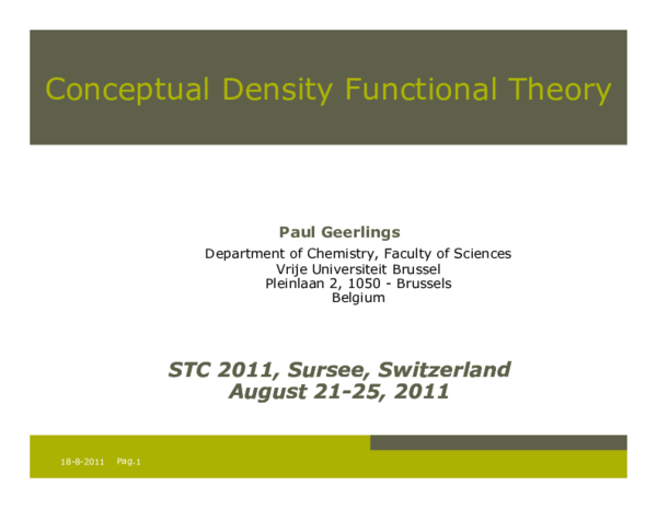 (PDF) Conceptual Density Functional Theory
