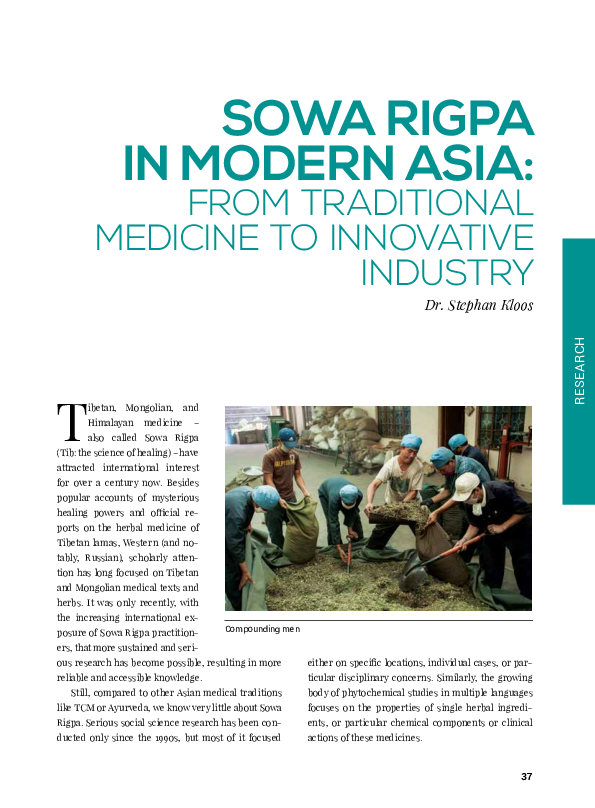 (PDF) Sowa Rigpa in Modern Asia : From Traditional Medicine to ...
