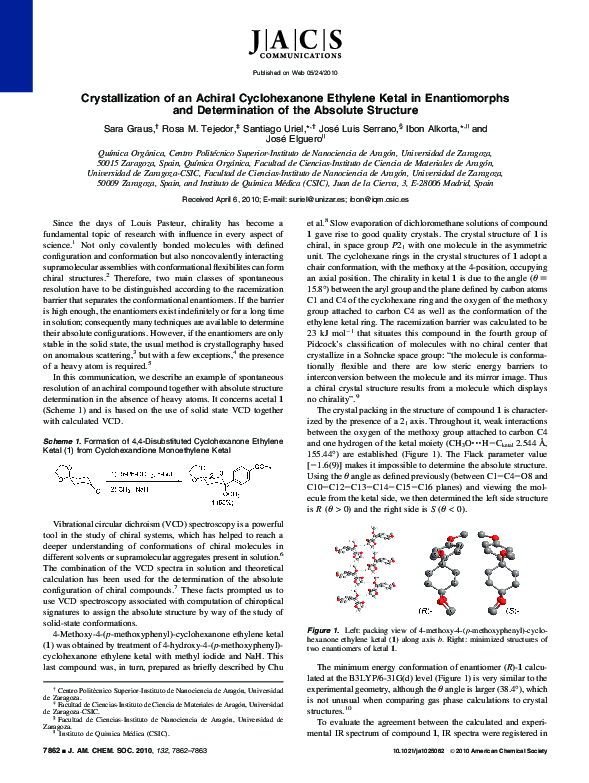(PDF) Crystallization of an Achiral Cyclohexanone Ethylene Ketal in ...