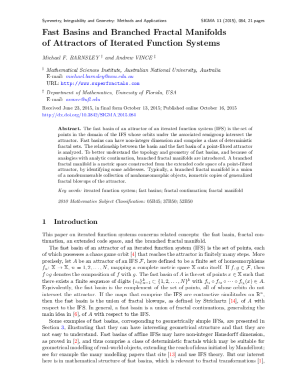 (PDF) Fast Basins and Branched Fractal Manifolds of Attractors of ...