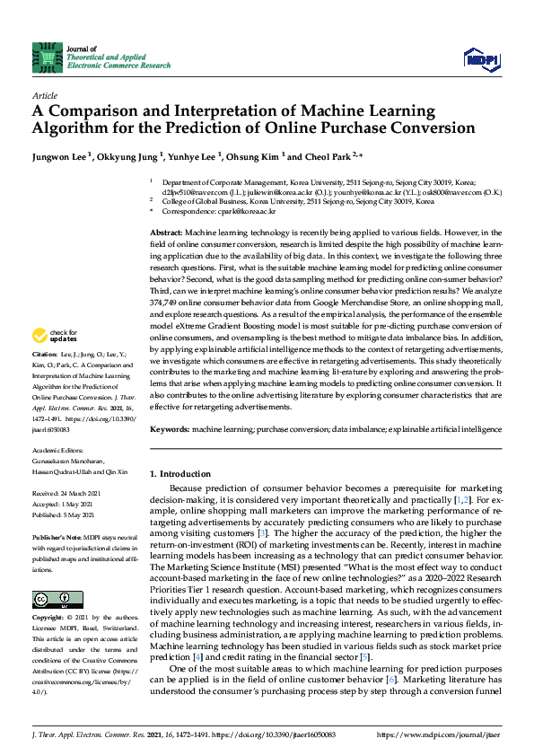 (PDF) A Comparison and Interpretation of Machine Learning Algorithm for ...
