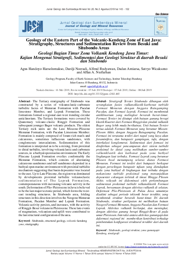 (PDF) Geology of the Eastern Part of the Volcanic-Kendeng Zone of East ...