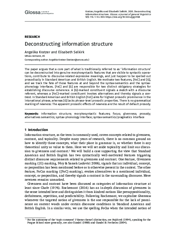 (PDF) Deconstructing information structure