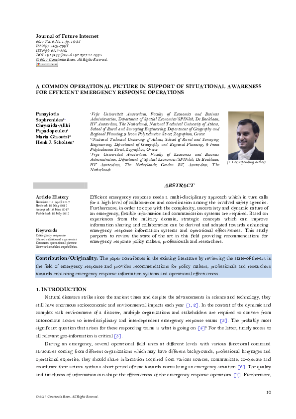 (PDF) A Common Operational Picture in Support of Situational Awareness ...