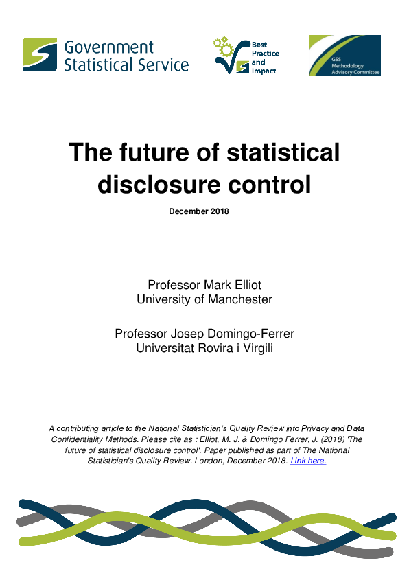 (PDF) The future of statistical disclosure control