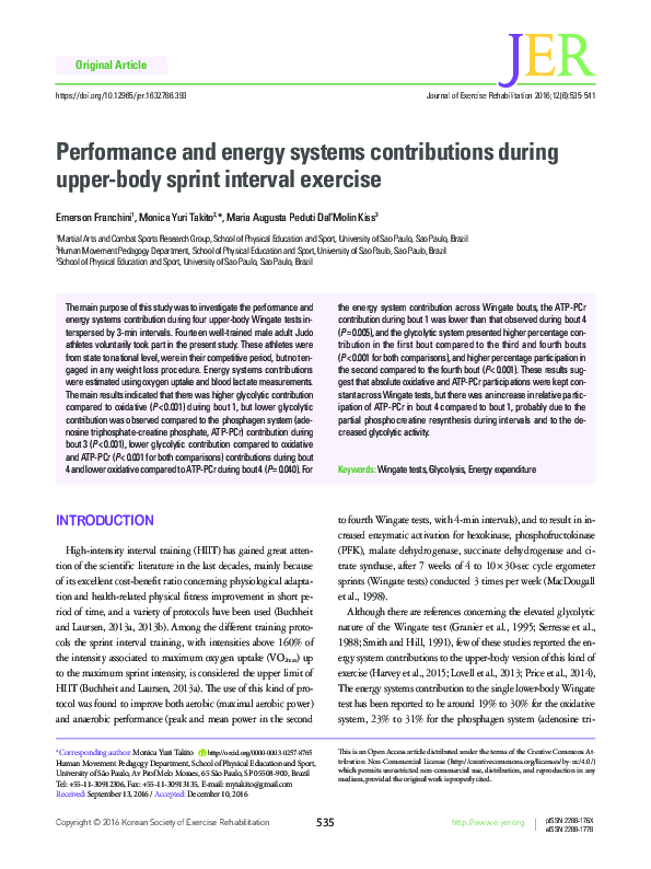 (PDF) Performance and energy systems contributions during upper-body ...