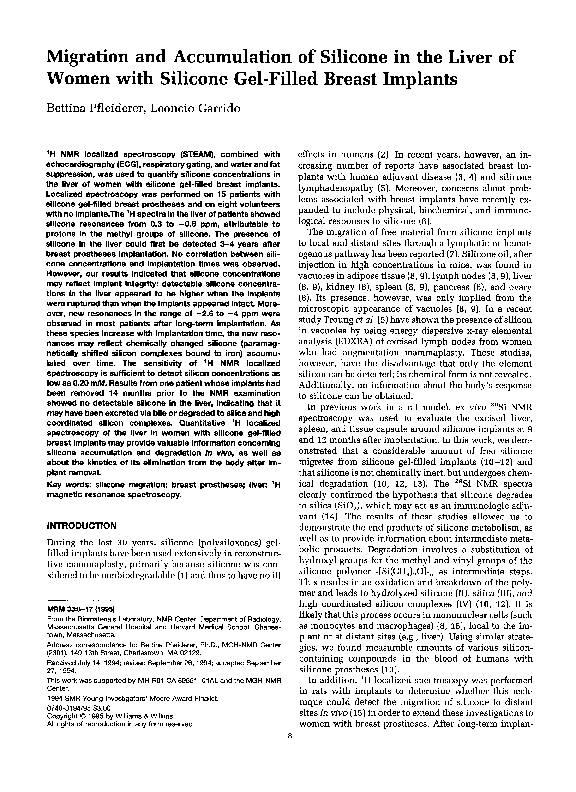 (PDF) Migration and Accumulation of Silicone in the Liver of Women with ...