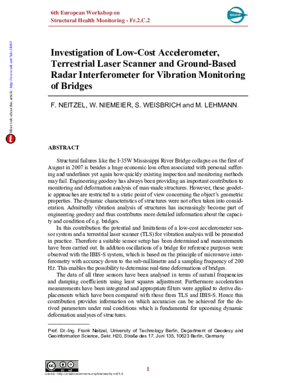 (PDF) Investigation of low-cost accelerometer, terrestrial laser scanner and ground-based radar ...