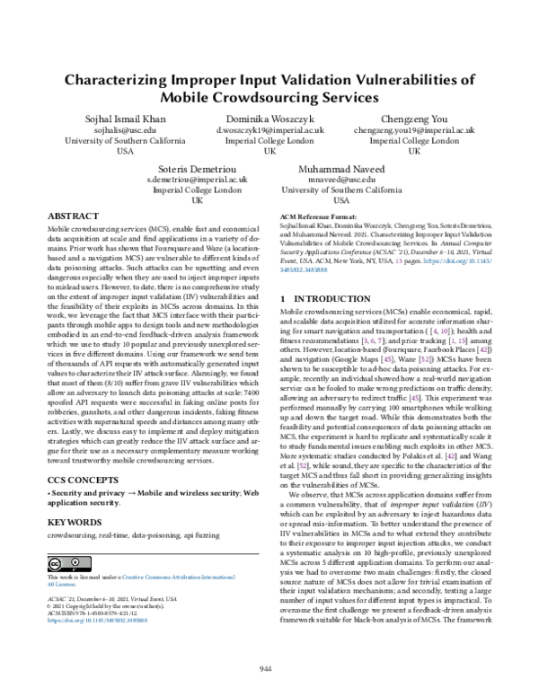 (PDF) Characterizing Improper Input Validation Vulnerabilities of ...
