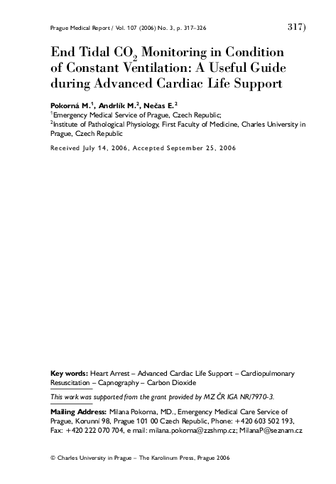 (PDF) End tidal CO2 monitoring in condition of constant ventilation: a ...