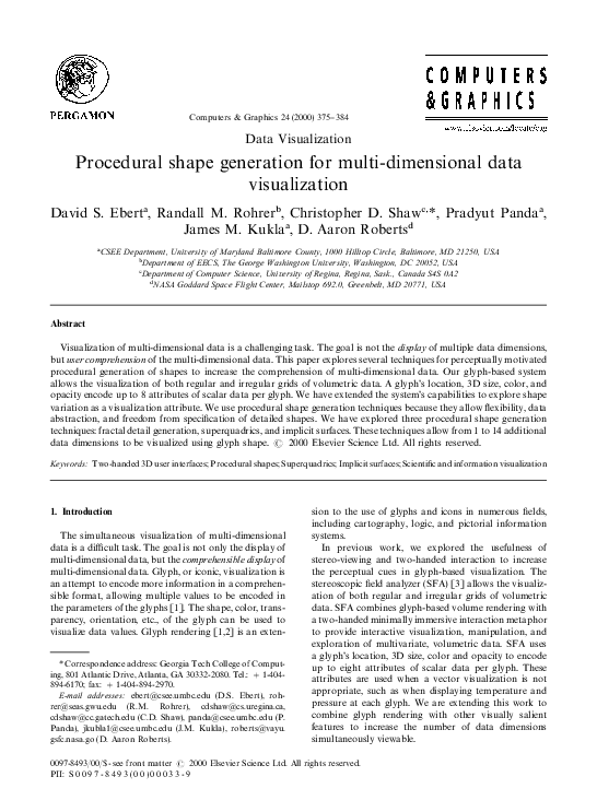 (PDF) Procedural shape generation for multi-dimensional data visualization