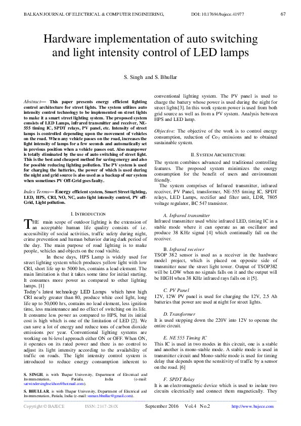 (PDF) Hardware implementation of auto switching and light intensity ...