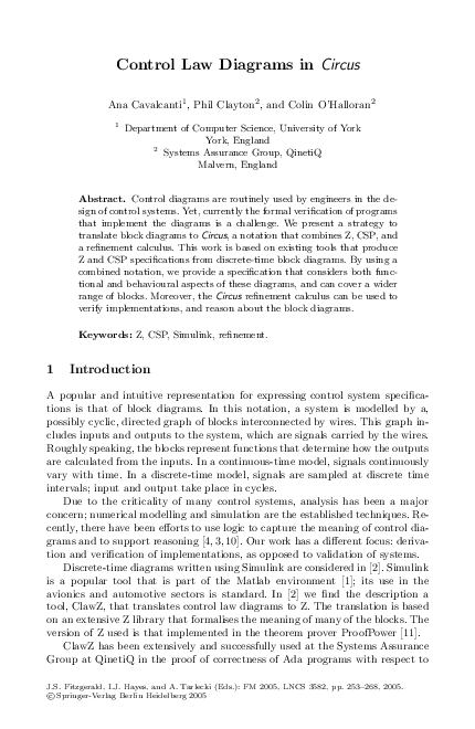 (PDF) Control law diagrams in Circus
