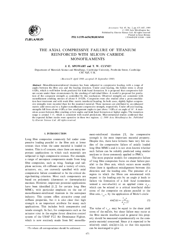 (PDF) The axial compressive failure of titanium reinforced with silicon ...