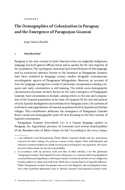 (PDF) The Demographics of Colonization in Paraguay and the Emergence of ...