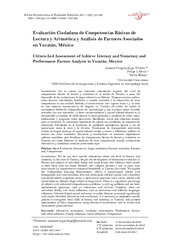 (PDF) Evaluación Ciudadana de Competencias Básicas de Lectura y ...
