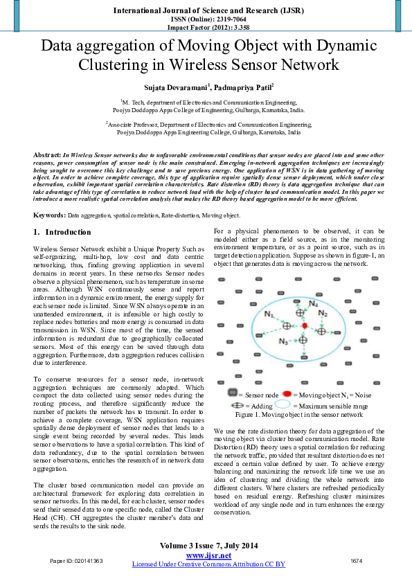 Pdf Dynamic Clustering For Efficient Data Aggregation In Wsns