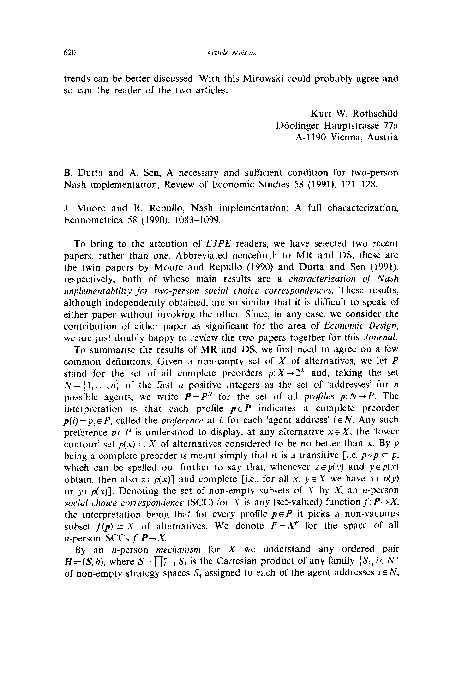 (PDF) Nash implementation: a full characterization | Rafael Repullo - Academia.edu