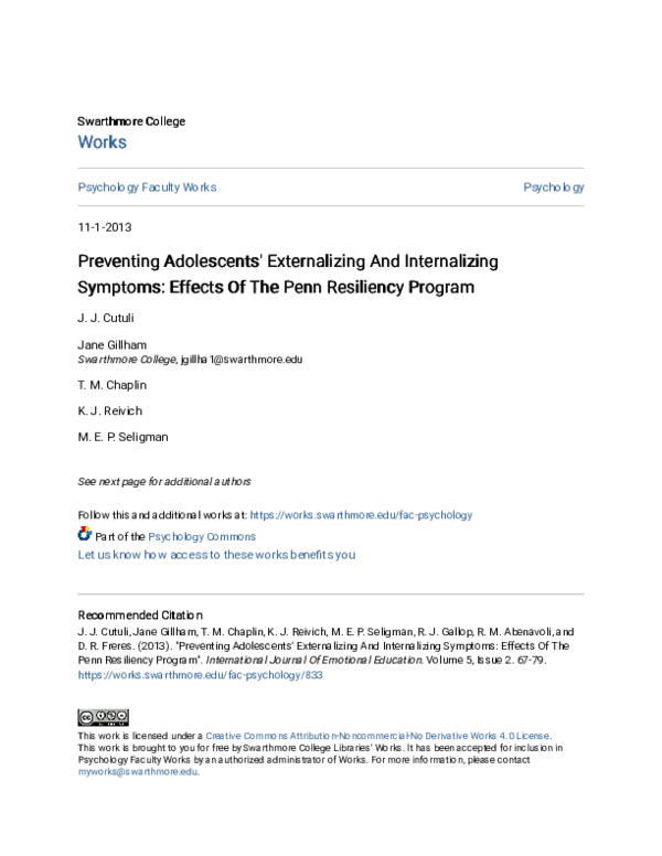 (PDF) Preventing adolescents' externalizing and internalizing symptoms ...