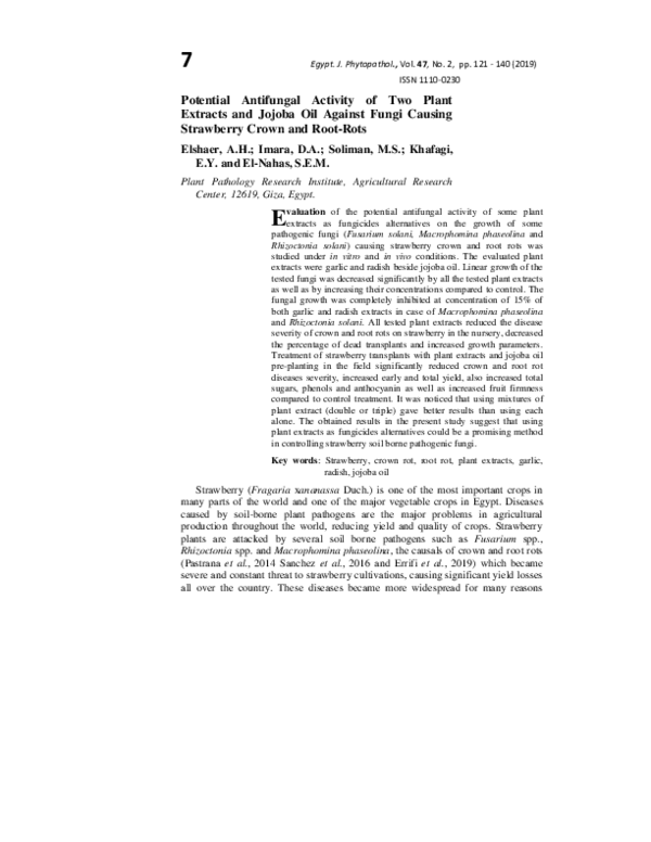 (PDF) Potential Antifungal Activity of Two Plant Extracts and Jojoba ...