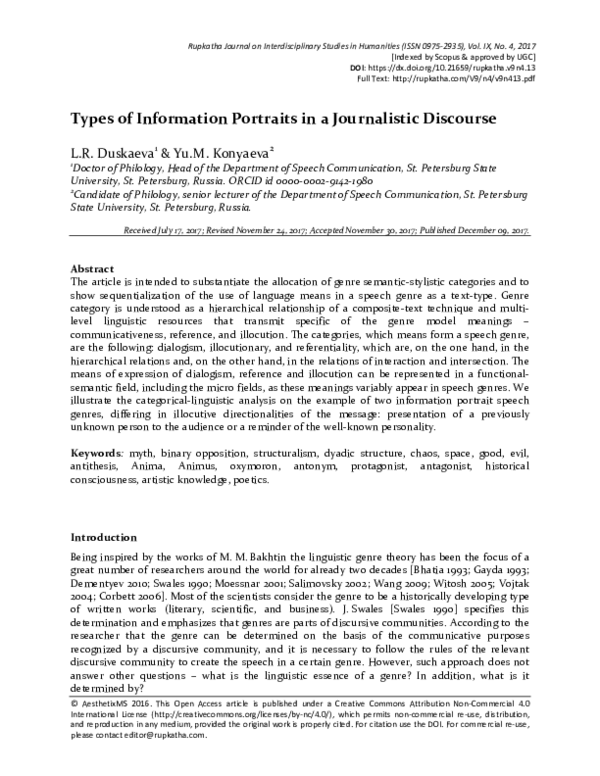 (PDF) Types of Information Portraits in a Journalistic Discourse